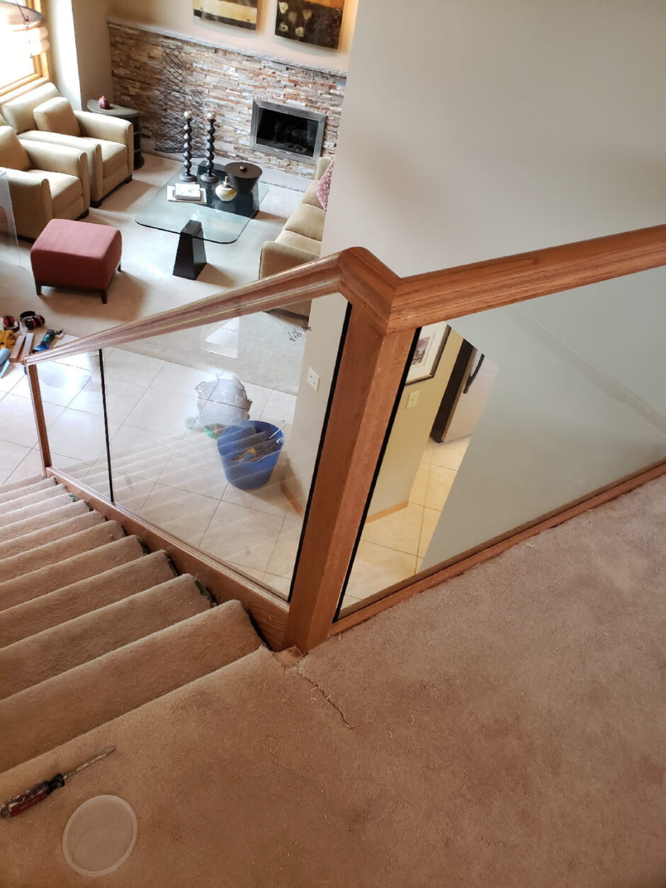 Red Oak and Glass Railing - MyStairways