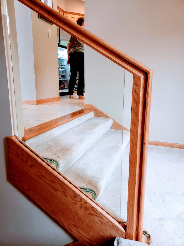 Red Oak and Glass Railing - MyStairways